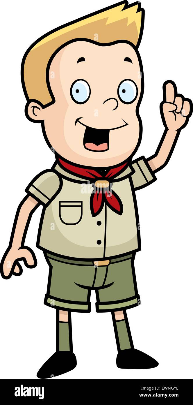 Vector illustration boy scout cartoon Banque d'images détourées - Alamy