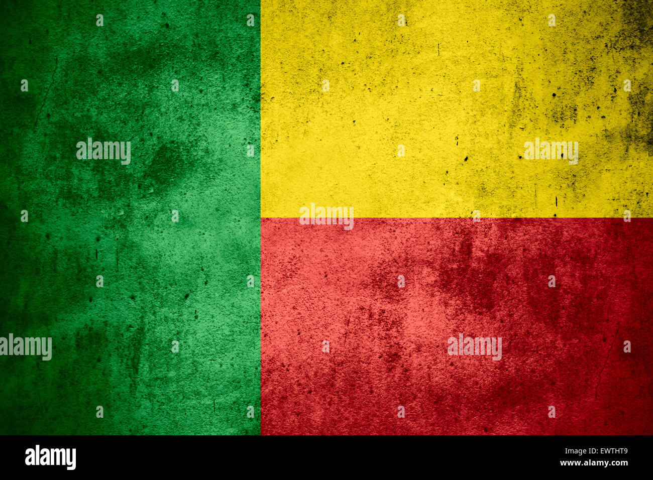 Pavillon du Bénin béninois ou bannière sur le motif rugueux texture ...