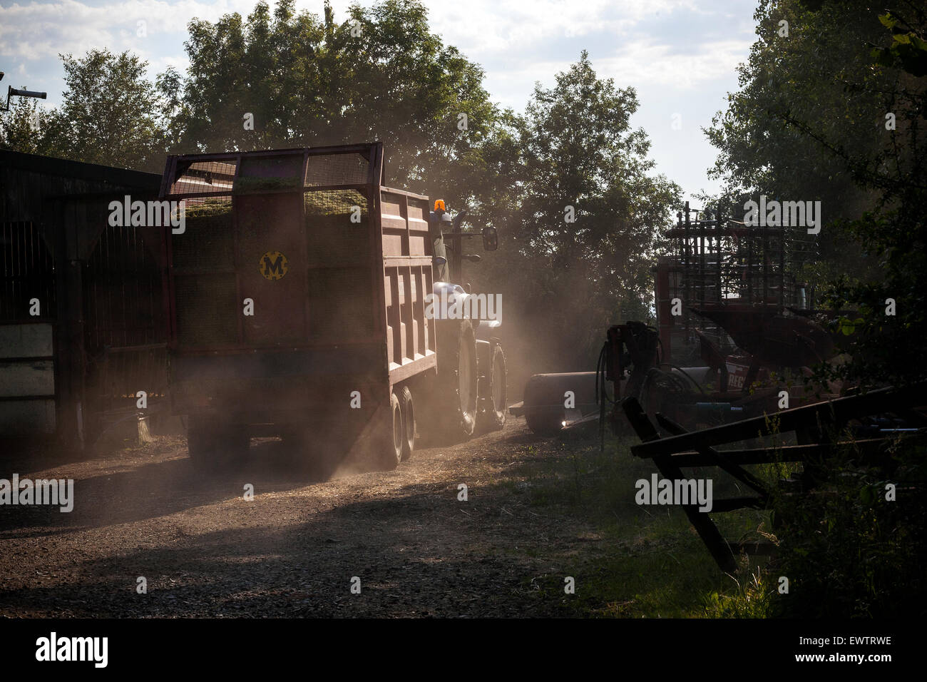 Tracteur rouge et gris Banque de photographies et d’images à haute ...