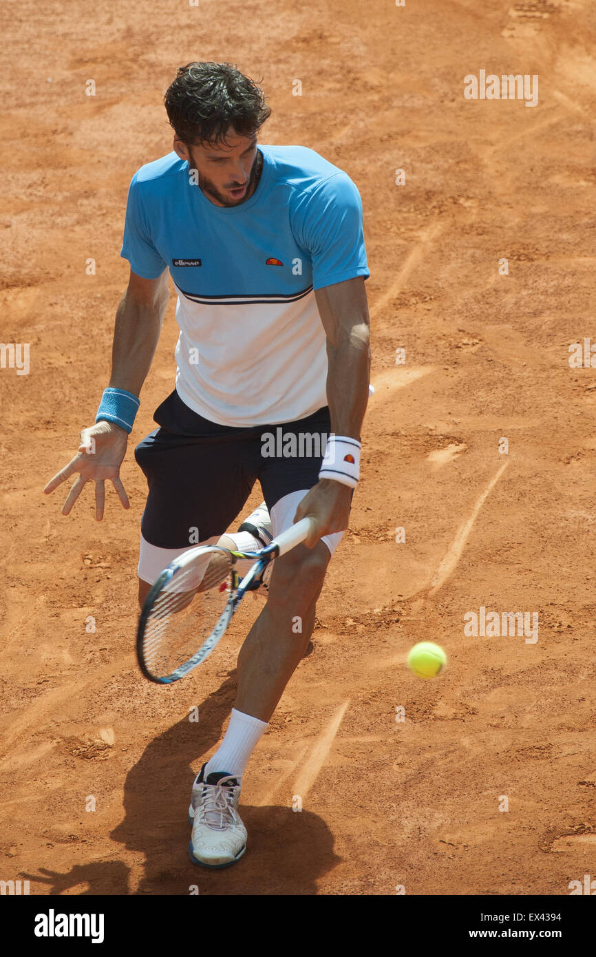 Feliciano Lopez en action lors de son premier match contre Benjamin ...