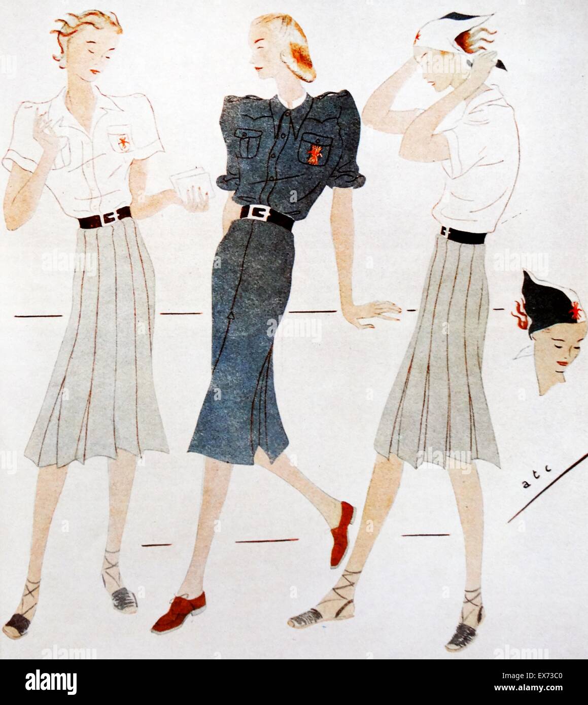 Falangist uniformes l'organisation des femmes pendant la guerre civile ...