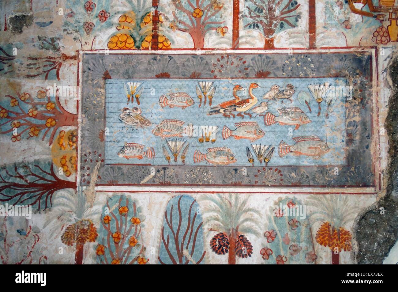 Fresque égyptienne jardin Banque de photographies et d’images à haute ...