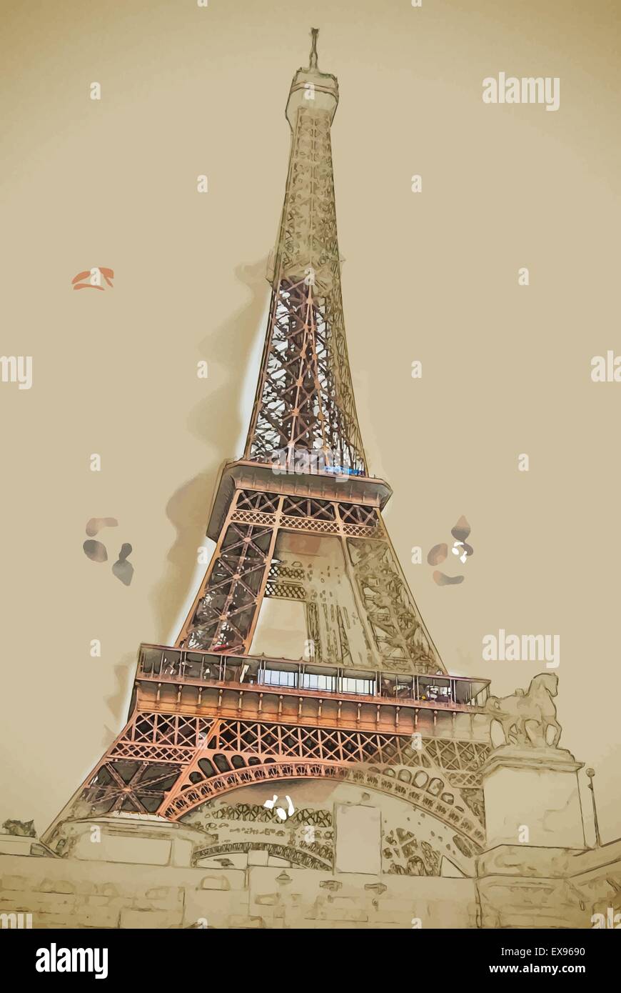 Tour eiffel et seine Banque d'images vectorielles - Alamy