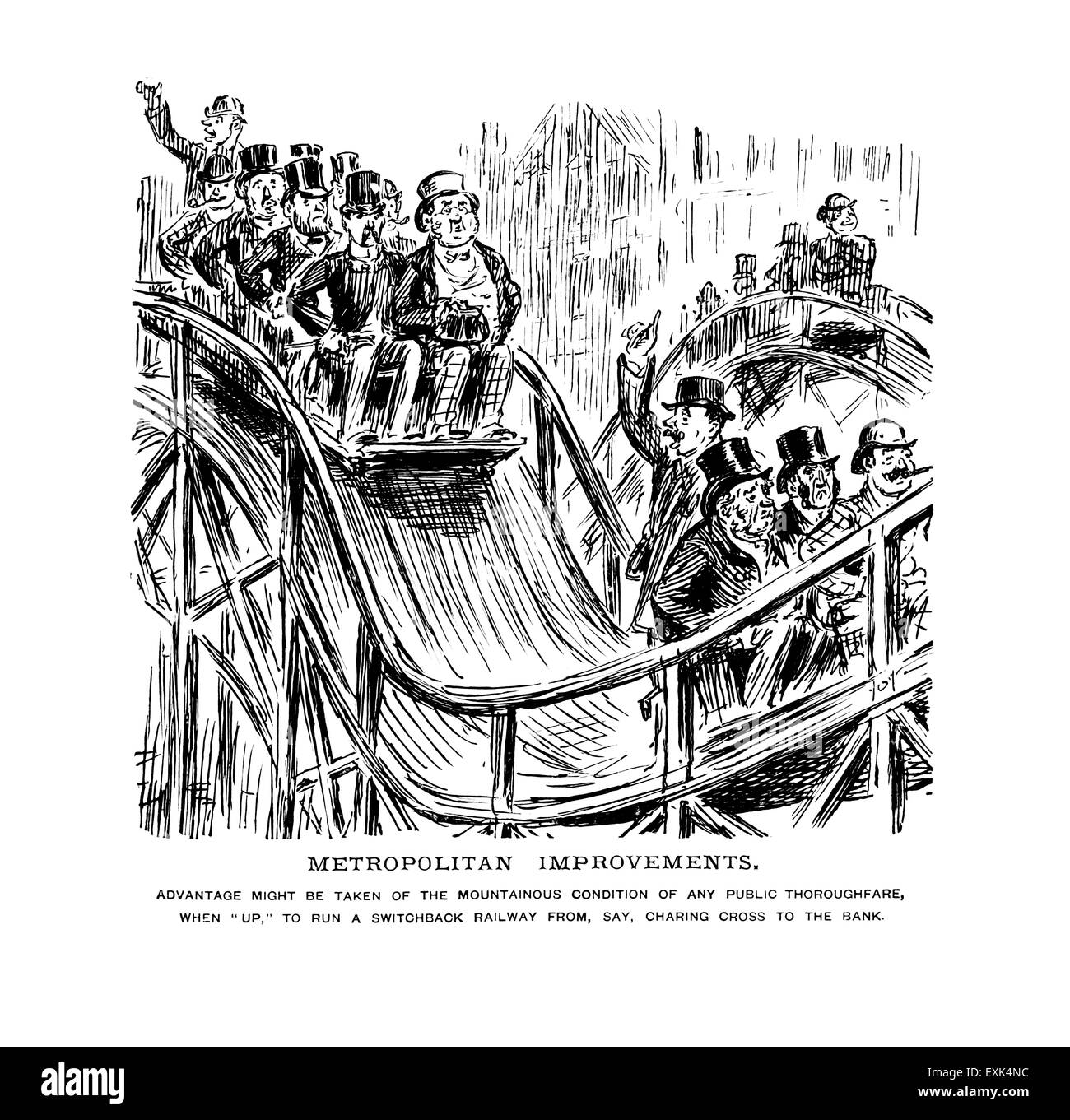 Punch cartoon railway Banque d'images détourées - Alamy