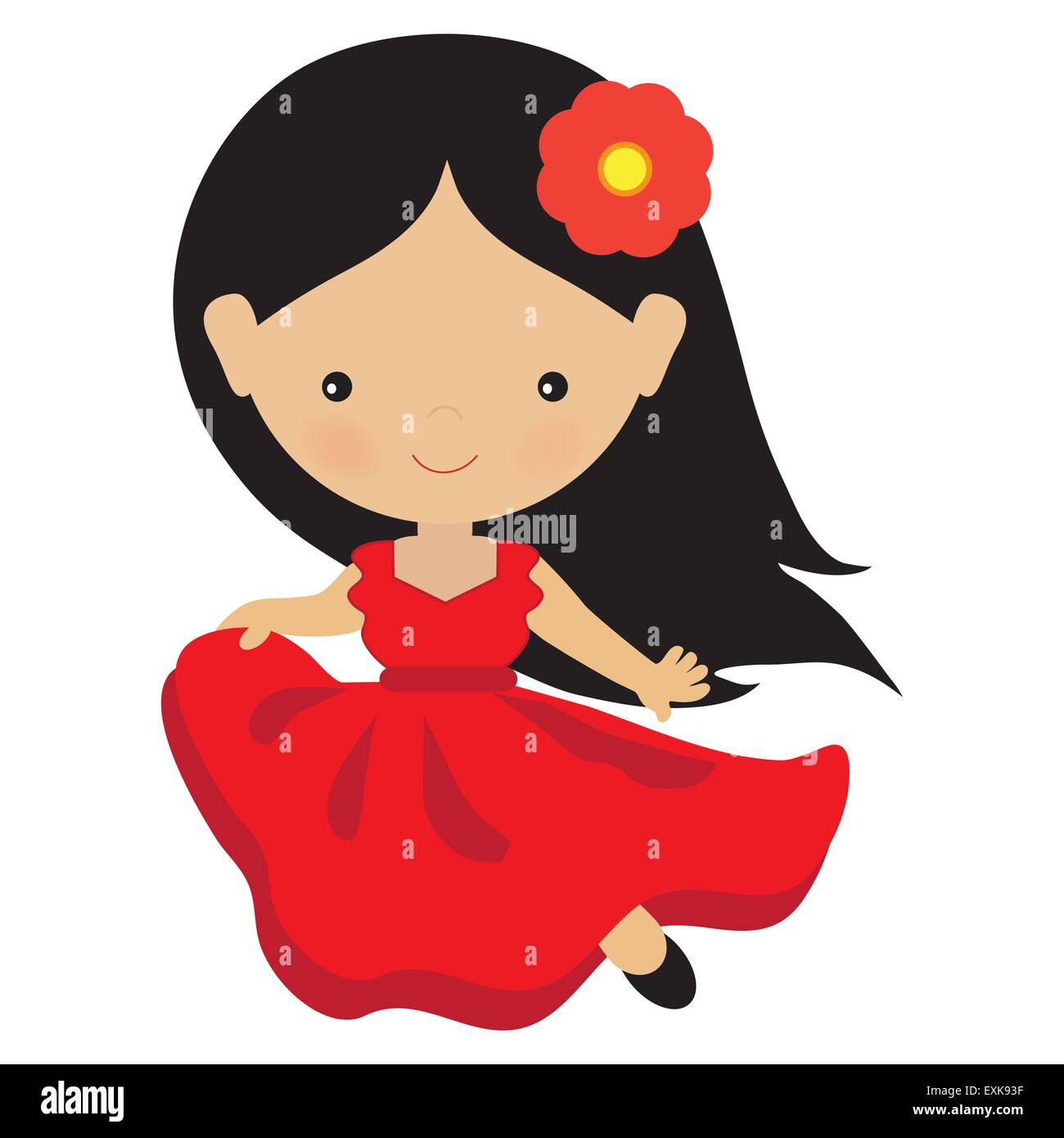 Danseuse de flamenco,fille,mignon,danse,vector cartoon Image ...