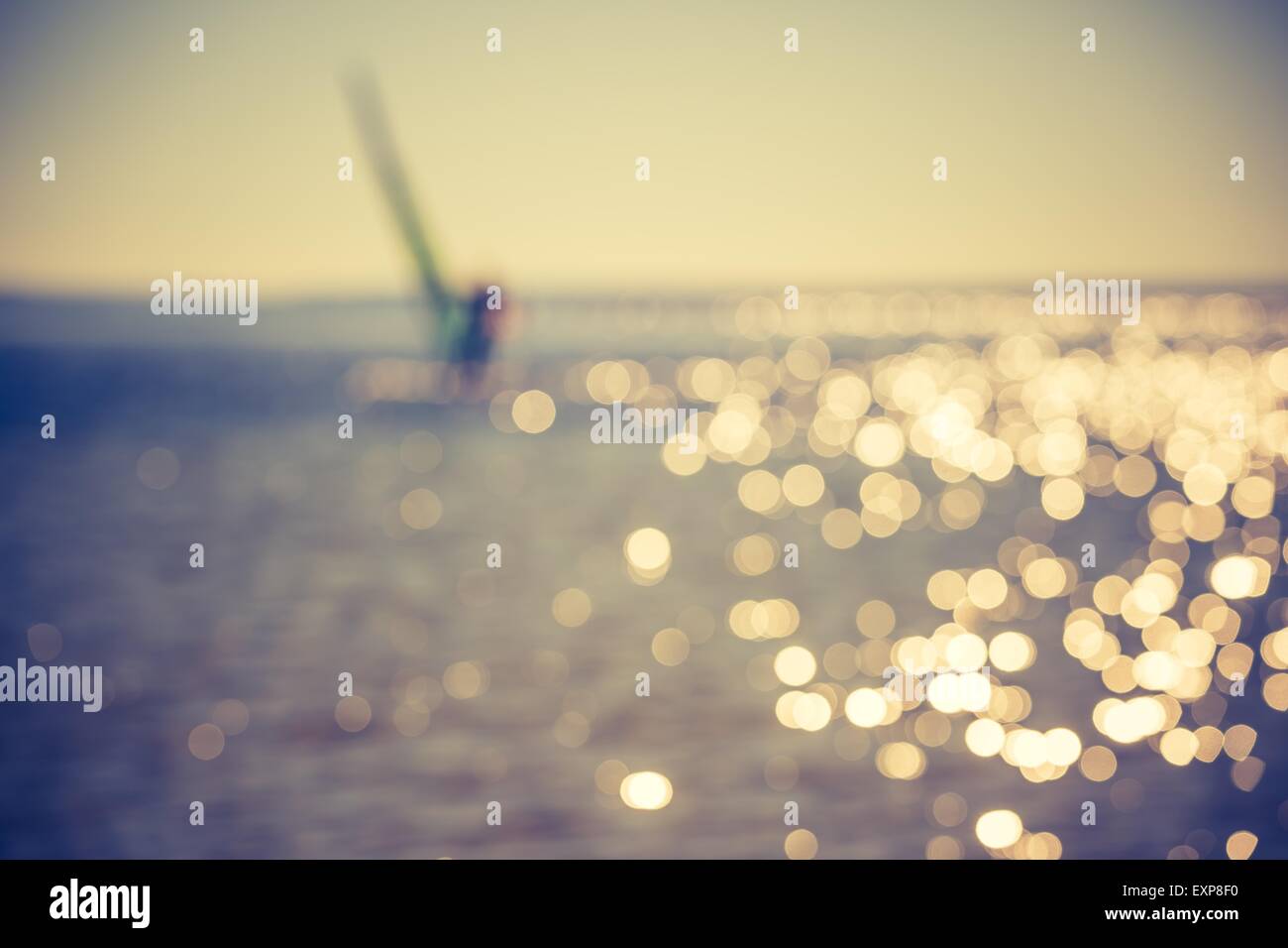Vintage photo de paysage marin avec des planches de flou artistique sur ...