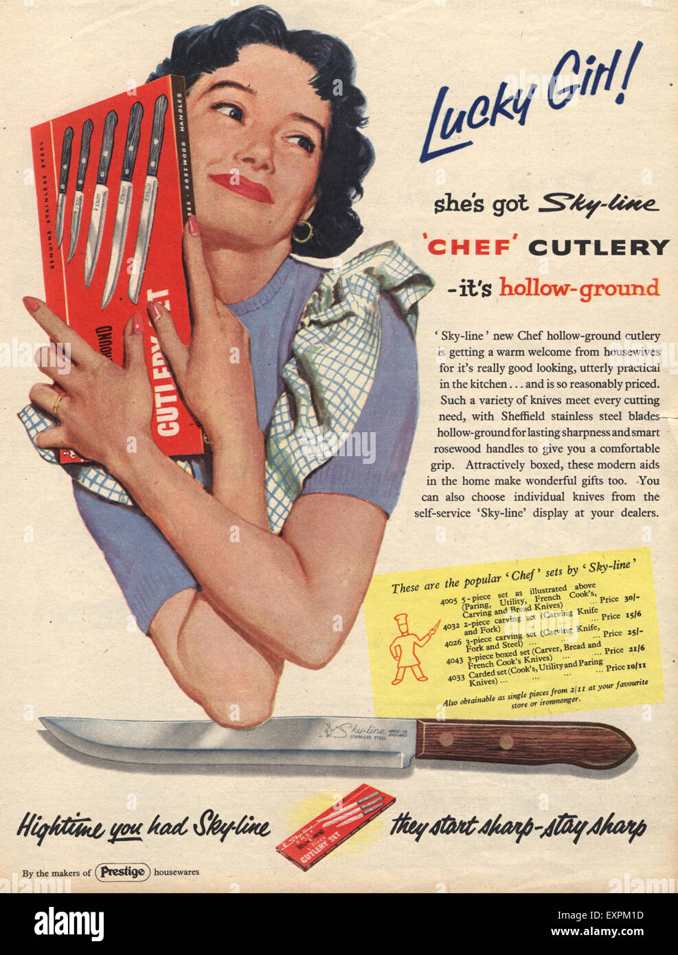 1950s advert woman cooking Banque de photographies et d’images à haute ...