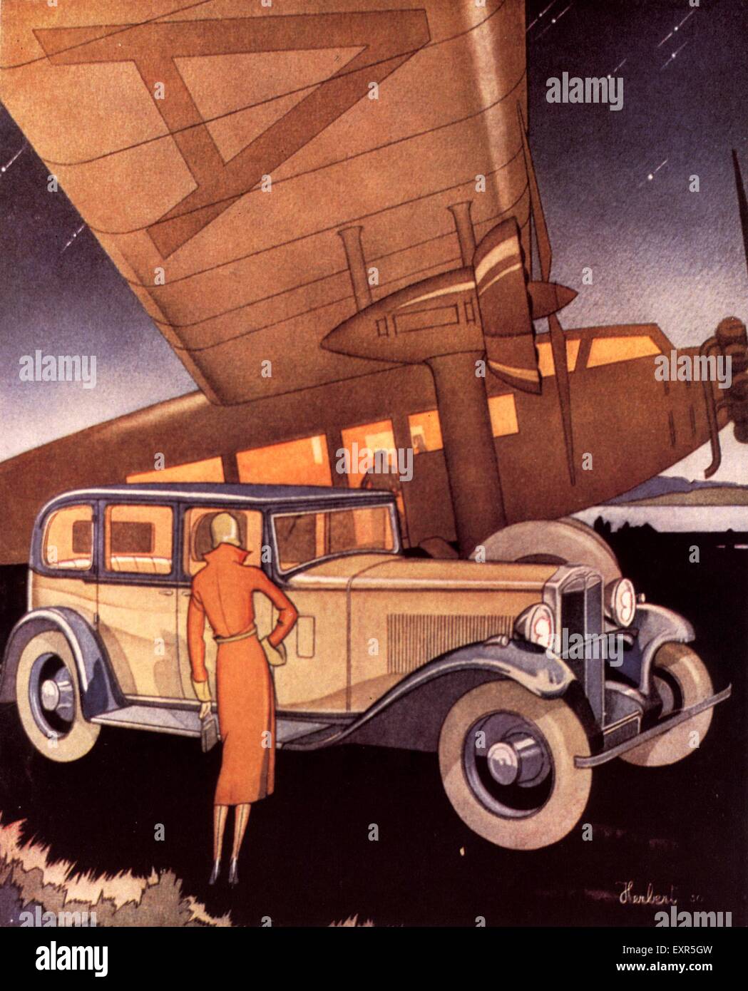 Années 1920 Années 1920 Voitures Avions France Poster Photo Stock - Alamy