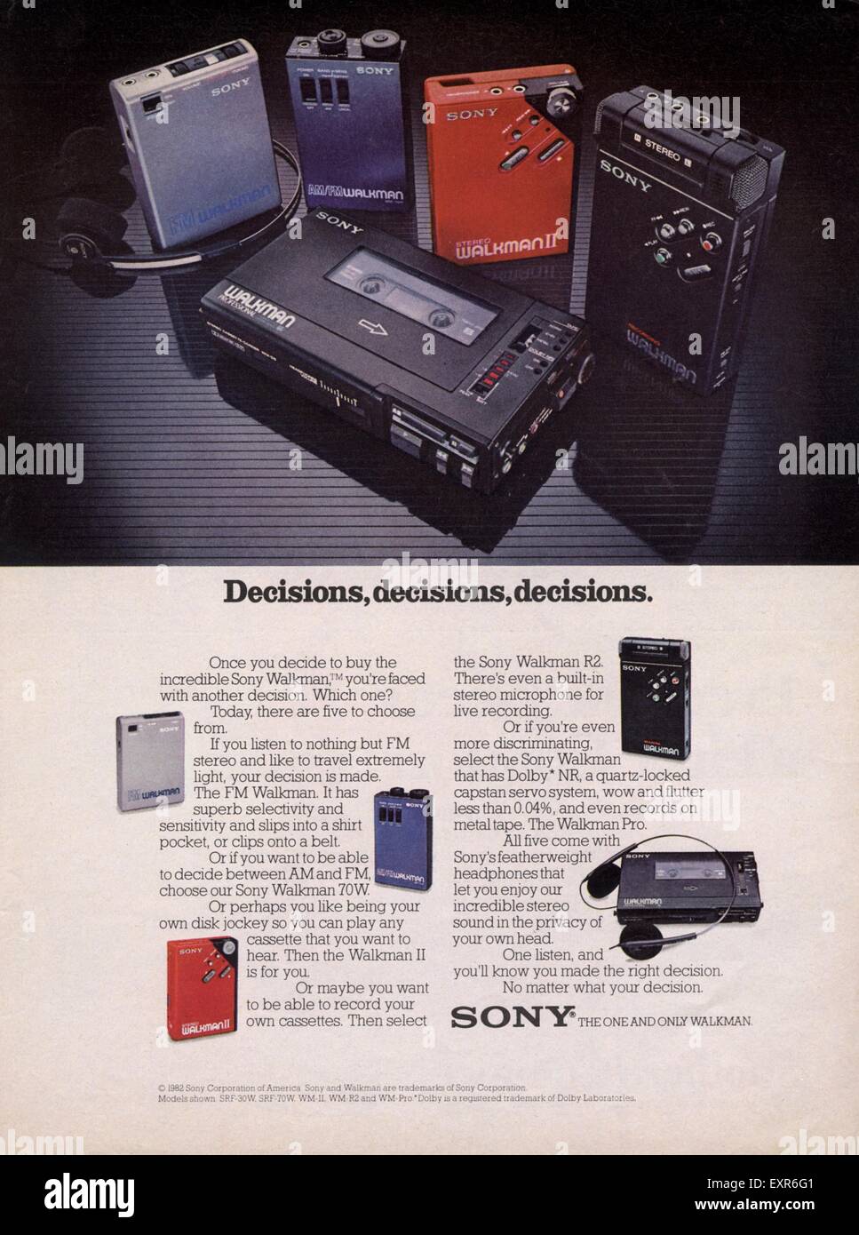 Sony Walkman 1980s Banque d'image et photos - Alamy
