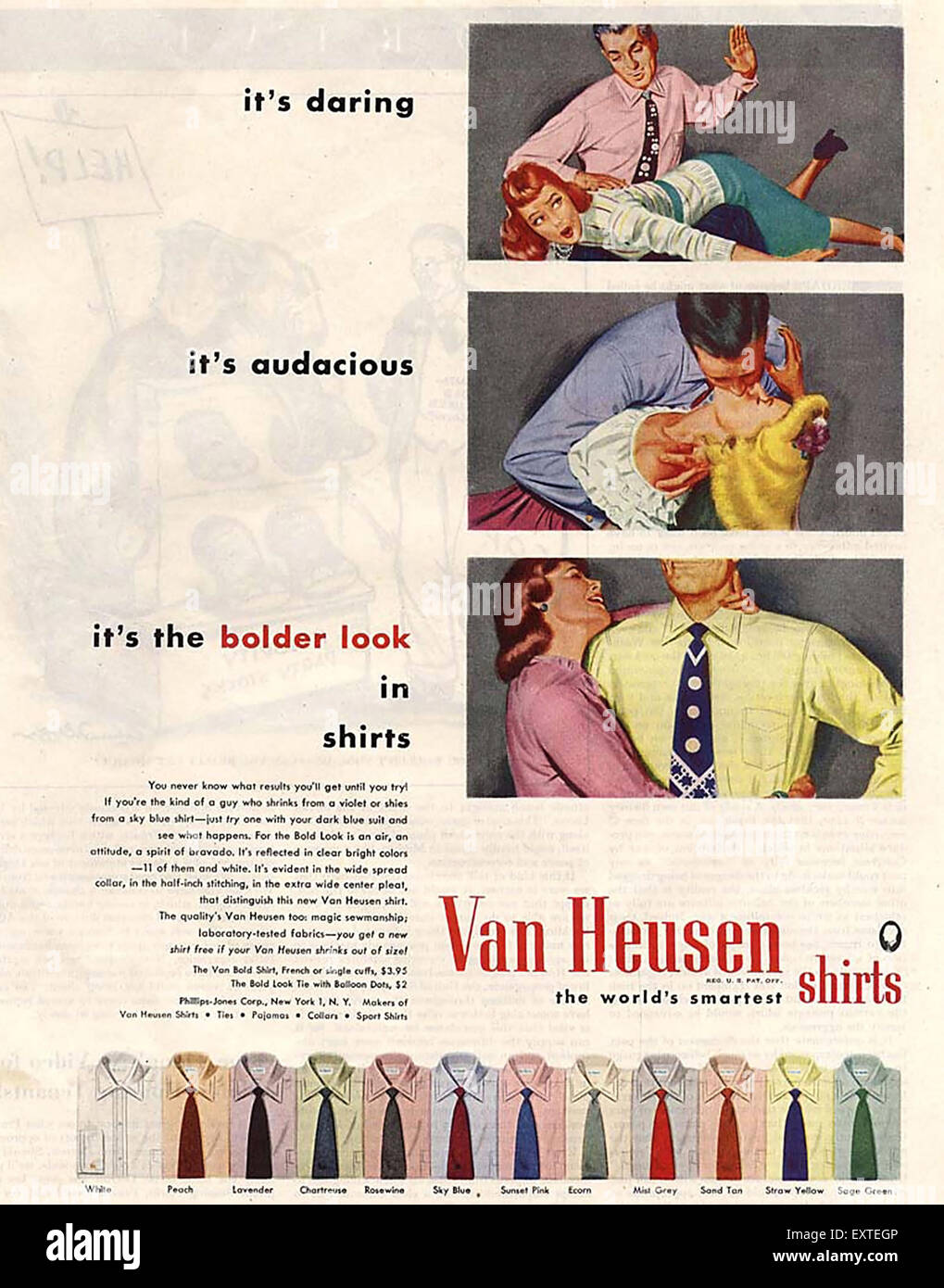 1950 USA Van Heusen Photo Stock - Alamy