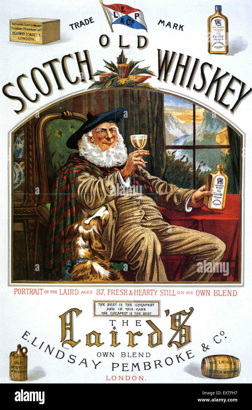 Vieille affiche de whisky écossais Banque de photographies et d’images ...