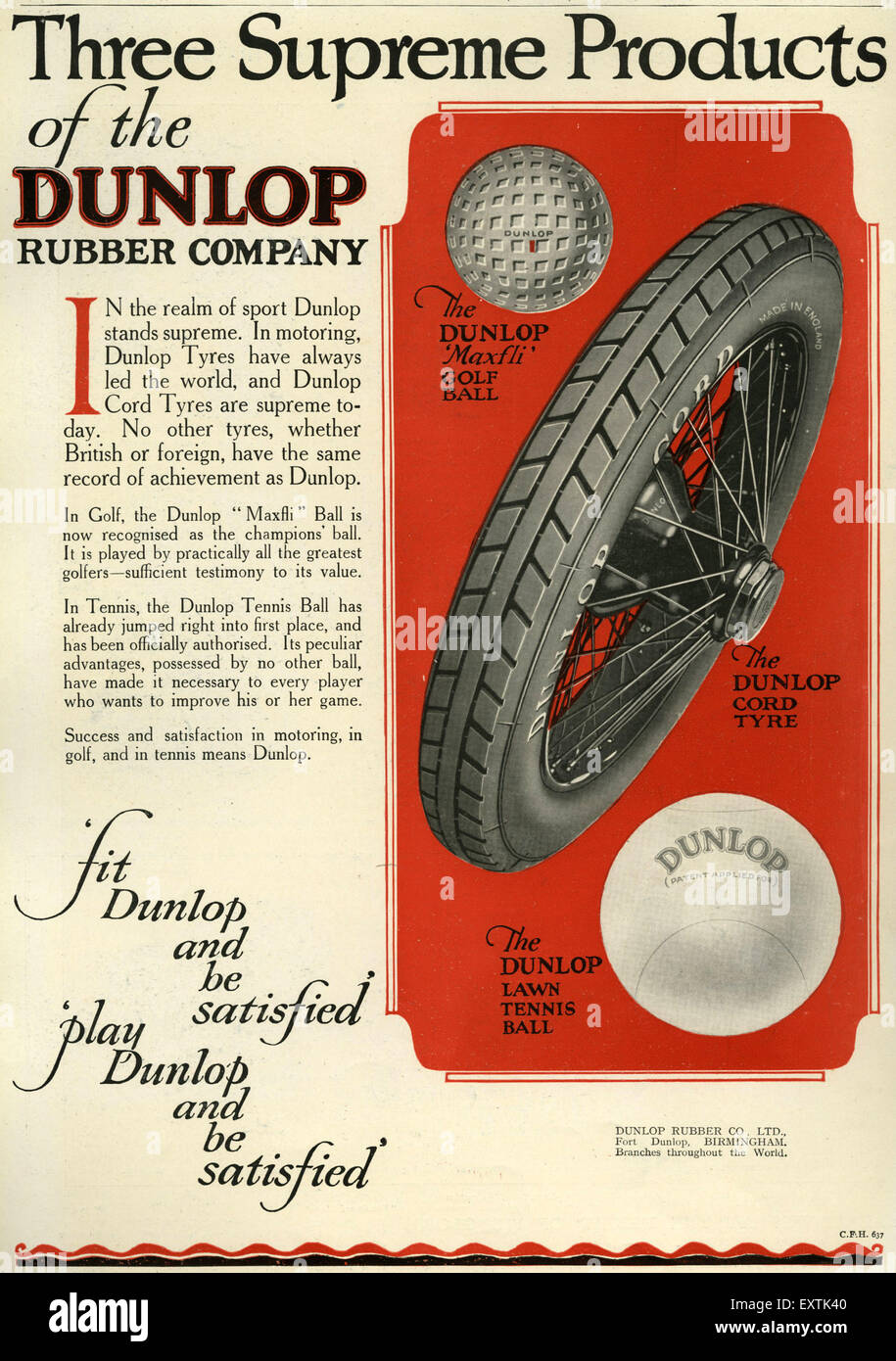 Dunlop tyres advert Banque de photographies et d’images à haute résolution - Alamy