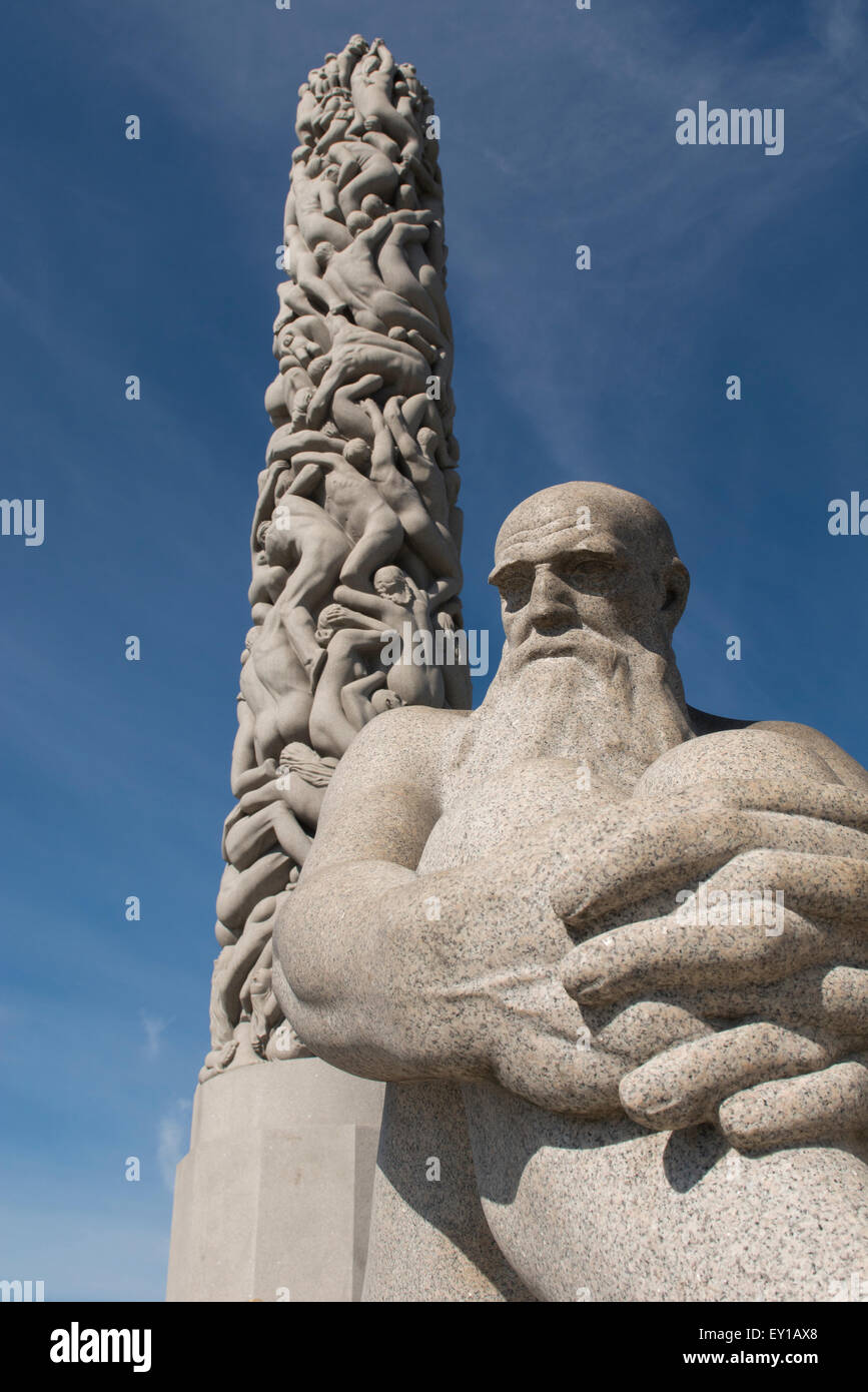 Vigeland sculpture park obelisk oslo Banque de photographies et d ...