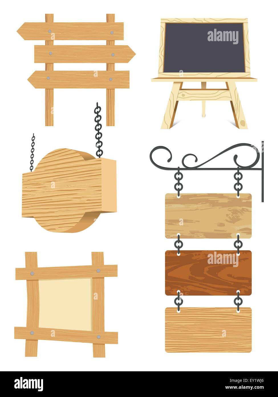 Pancarte en bois blanc collection - vector illustration Image ...