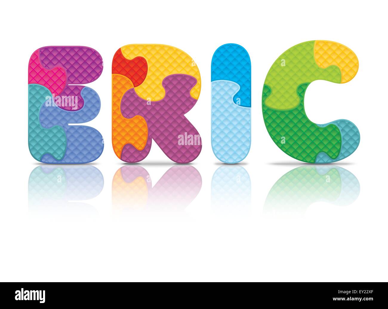 ERIC écrit avec puzzle alphabet - vector illustration Image Vectorielle ...