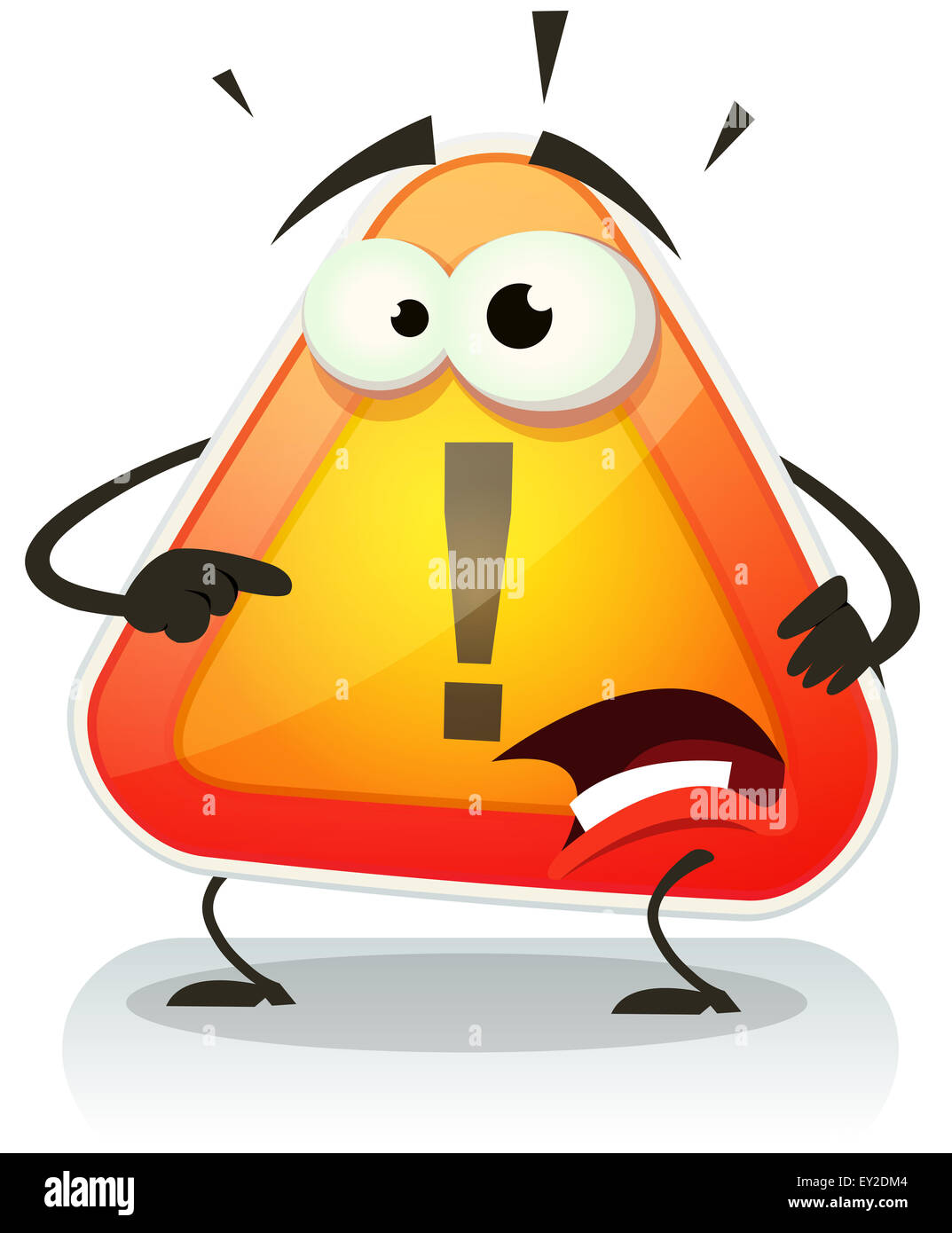 Illustration d'un panneau d'avertissement funny cartoon personnage avec ...