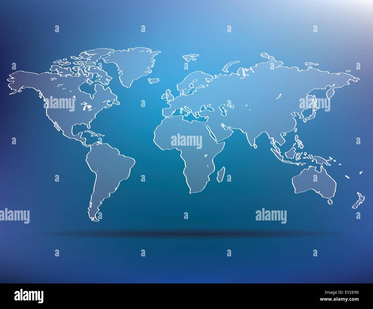 Blue world map - vector illustration Image Vectorielle Stock - Alamy