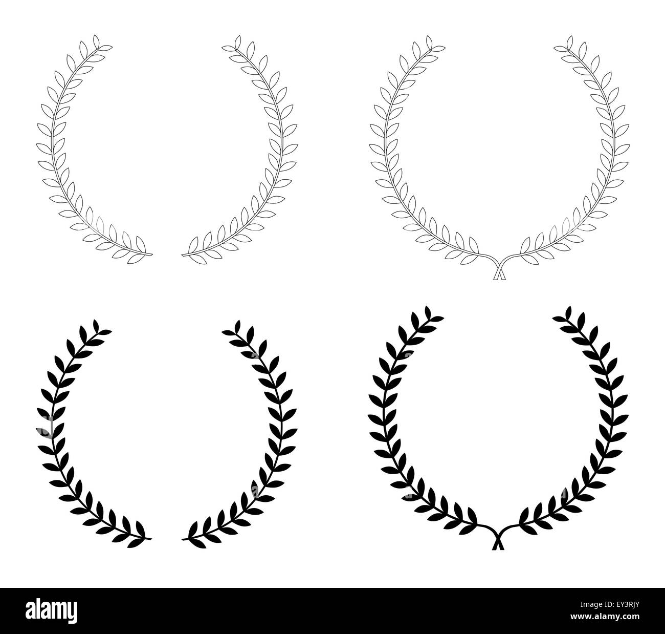 Couronne laurier dessin Banque d'images noir et blanc - Alamy