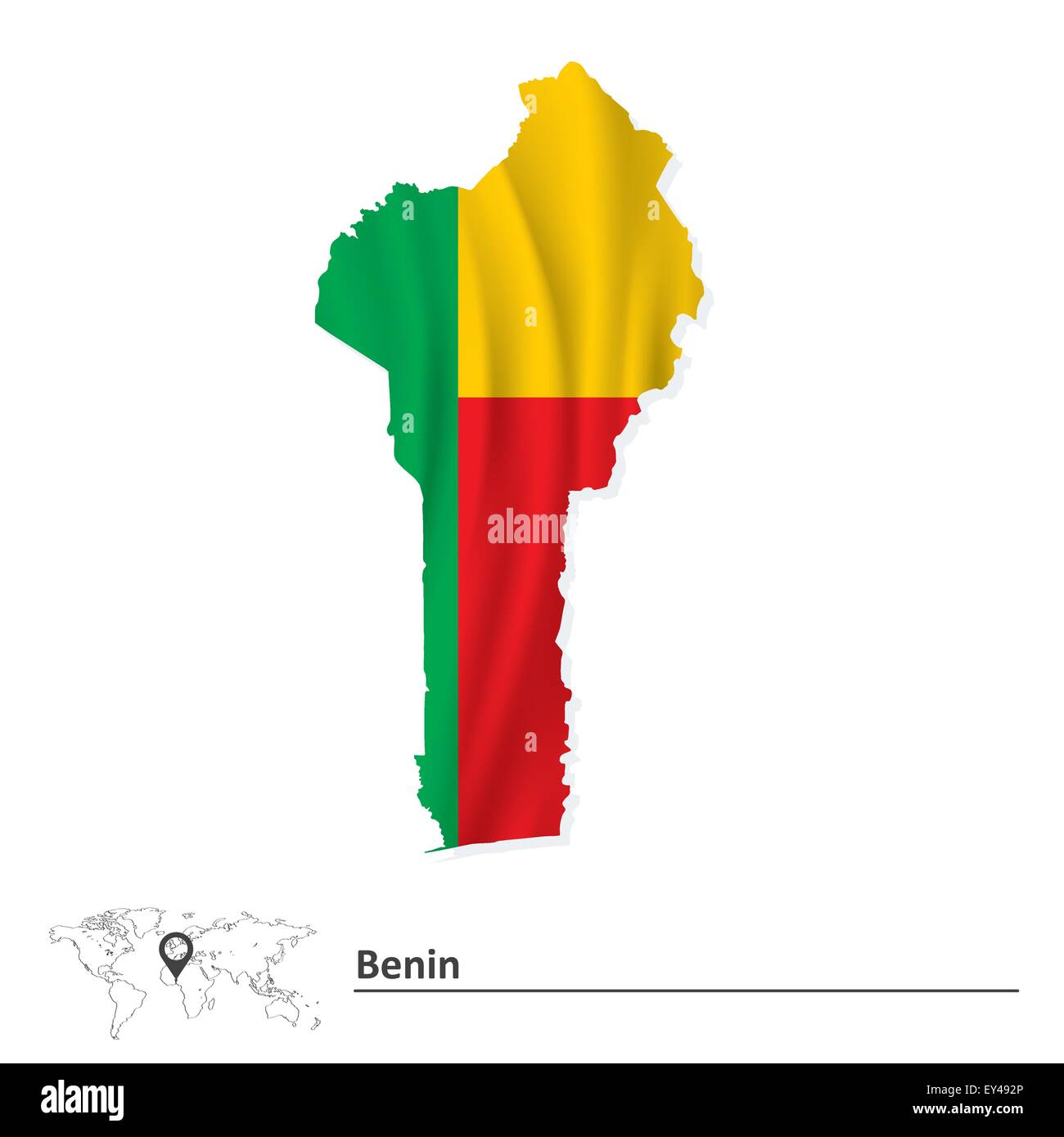 La carte du Bénin avec drapeau - vector illustration Image Vectorielle ...