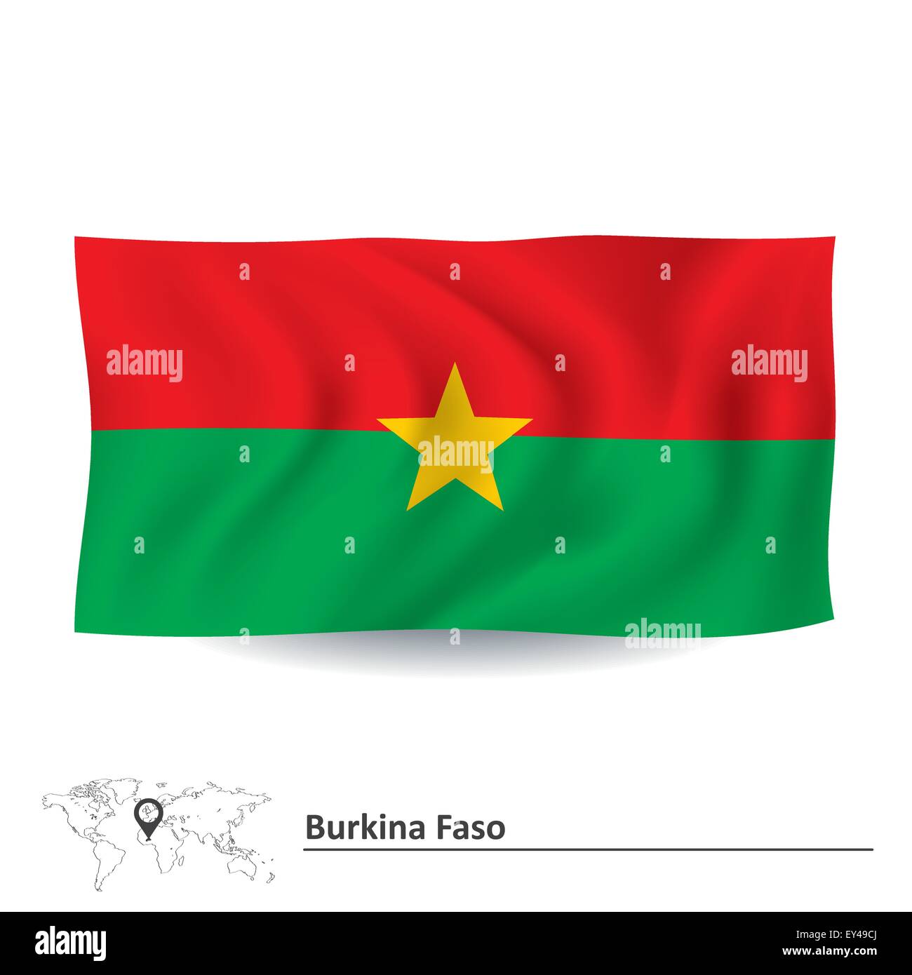 Drapeau du Burkina Faso - vector illustration Image Vectorielle Stock ...