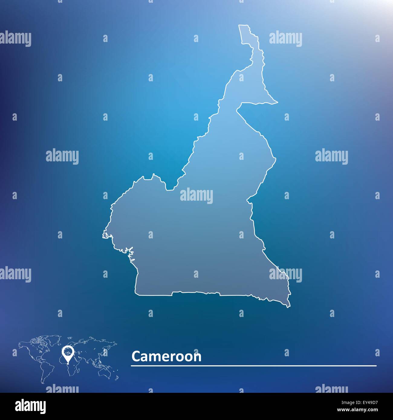 Carte du Cameroun - vector illustration Image Vectorielle Stock - Alamy