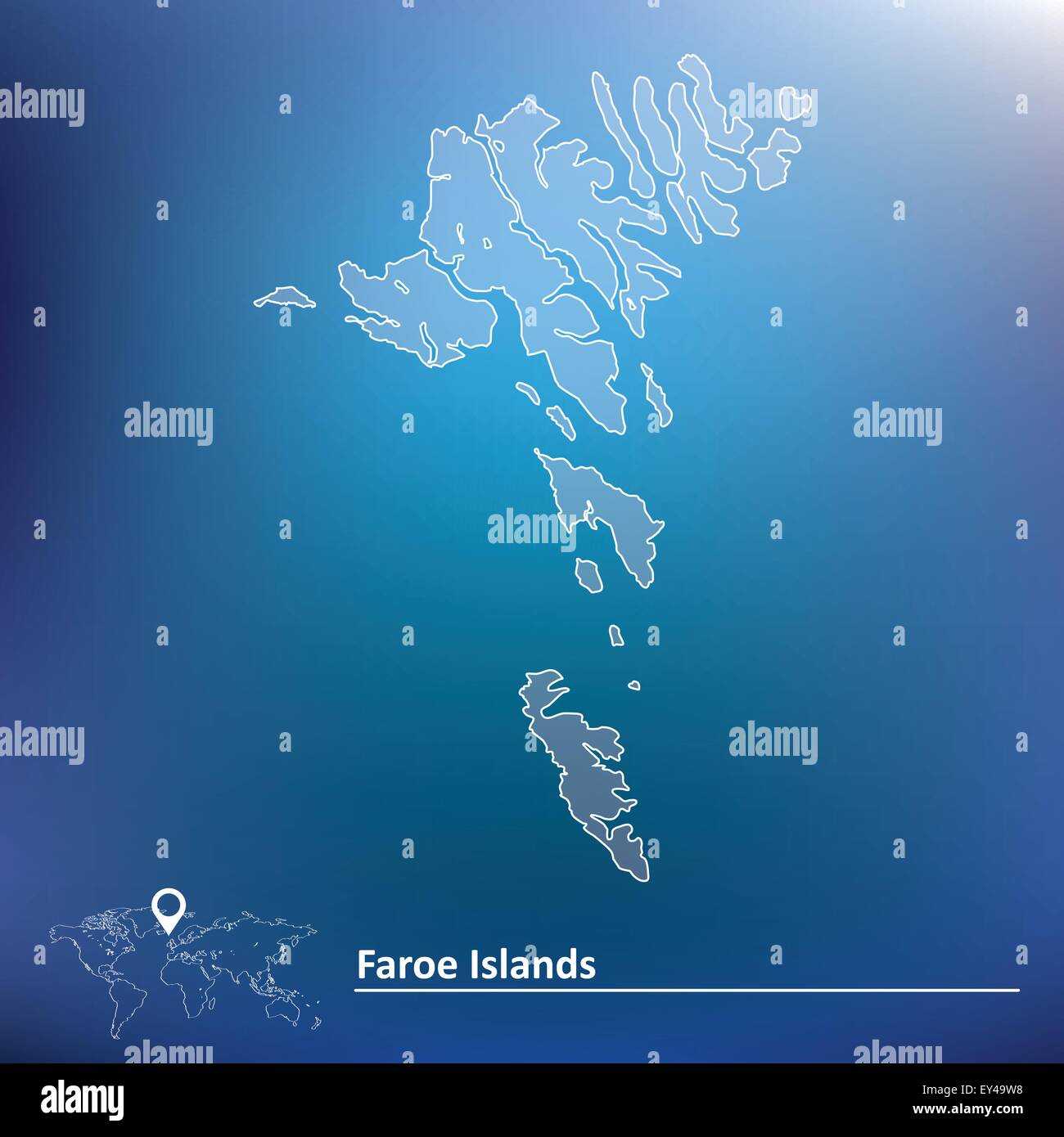Carte des îles Féroé - vector illustration Image Vectorielle Stock - Alamy