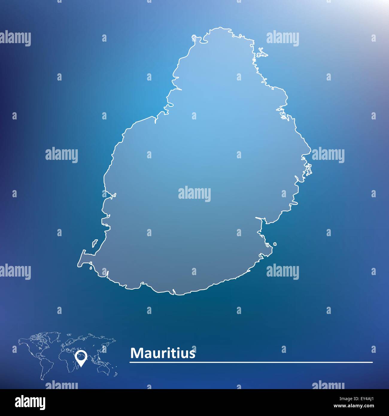 Carte de l'Île Maurice - vector illustration Image Vectorielle Stock ...