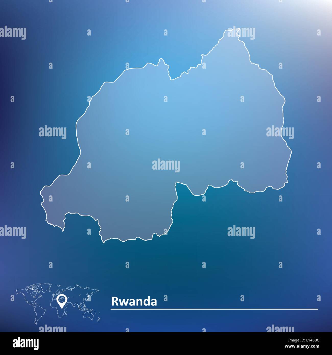La carte du Rwanda - vector illustration Image Vectorielle Stock - Alamy