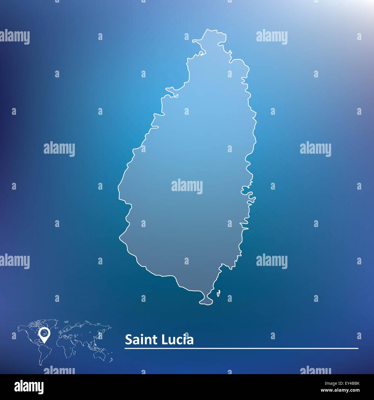 Saint lucia vector map Banque de photographies et d’images à haute ...