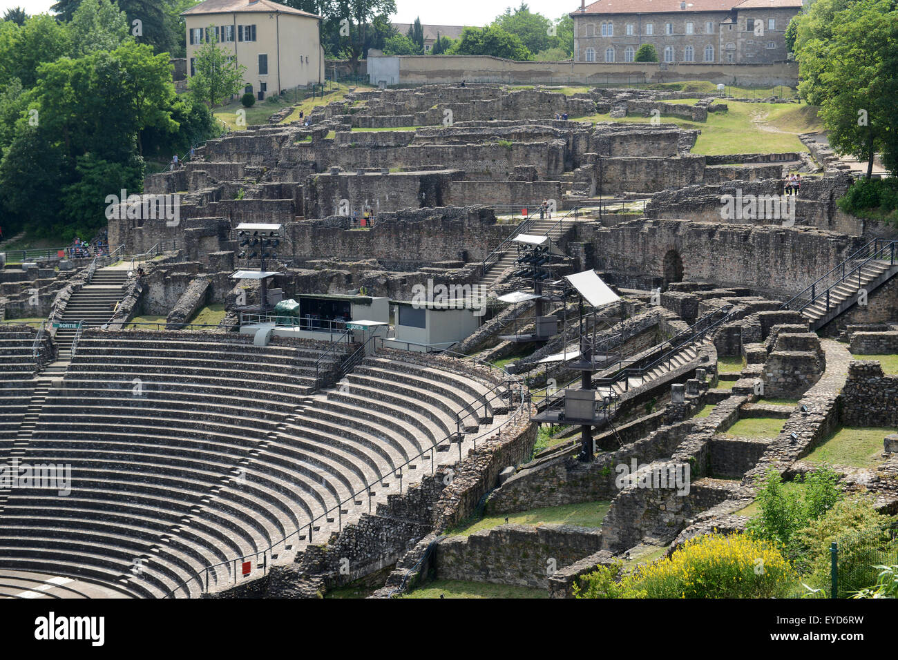 Amphithéâtre romain Lyon France Photo Stock - Alamy
