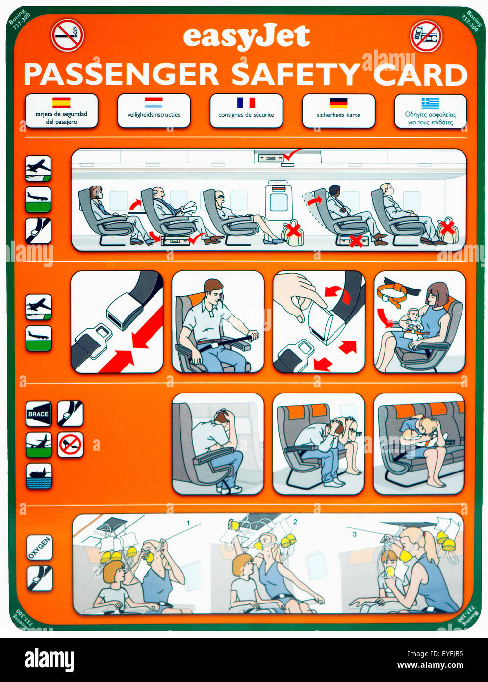 Aircraft safety card Banque de photographies et d’images à haute ...