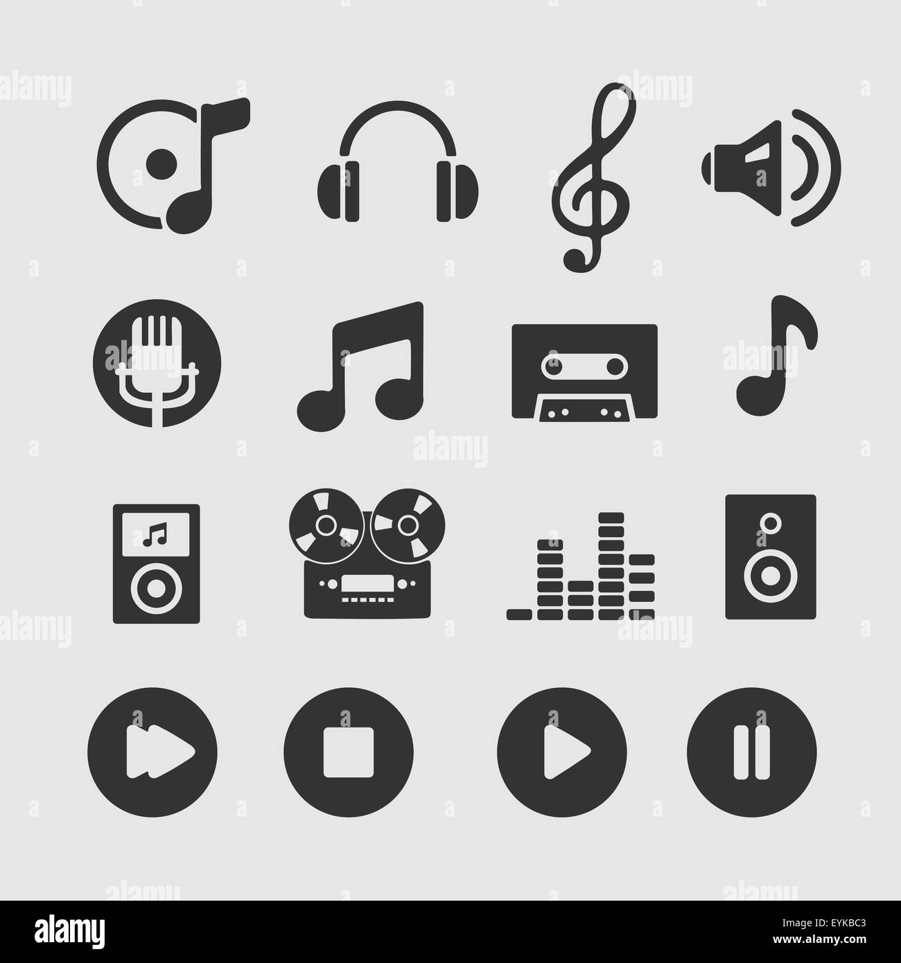 Symboles musicaux Banque d'images noir et blanc - Alamy