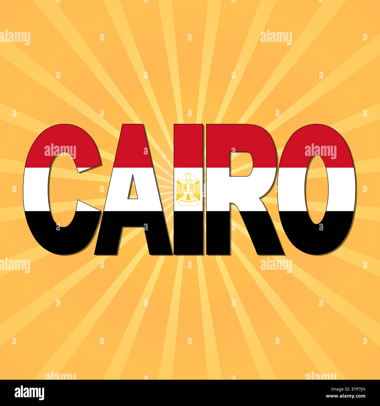 Drapeau du Caire avec la solarisation texte illustration Photo Stock - Alamy