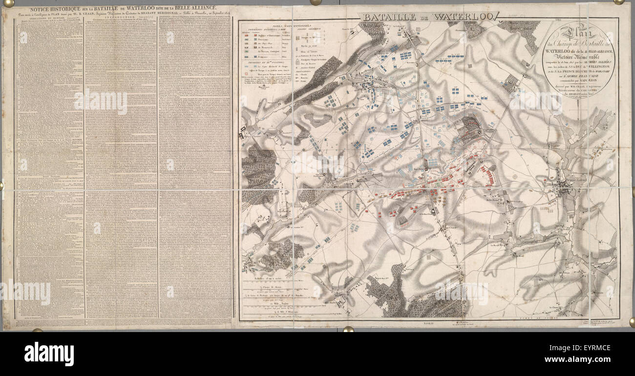 Cette carte, intitulée « Plan du champ bataille de Waterloo ...