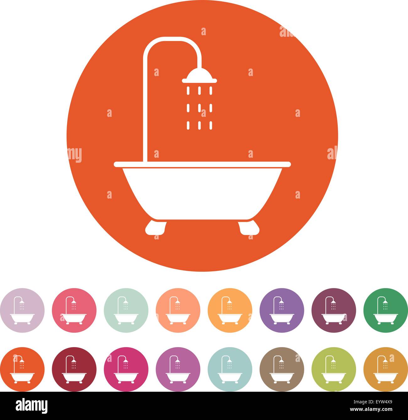 L'icône de la douche. Symbole d'une salle de bains privative ...