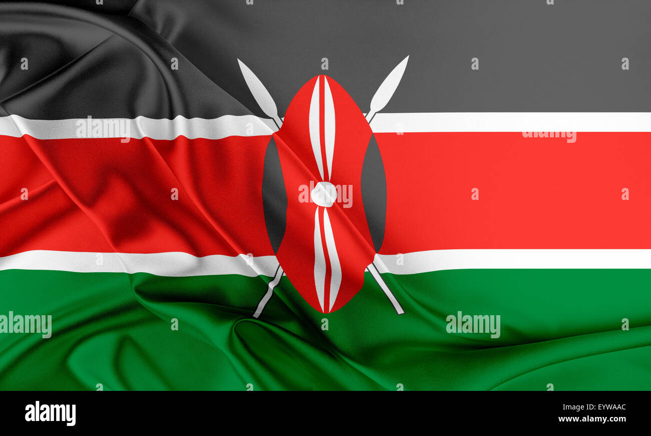 Drapeau national du kenya agitant Banque de photographies et d’images à ...
