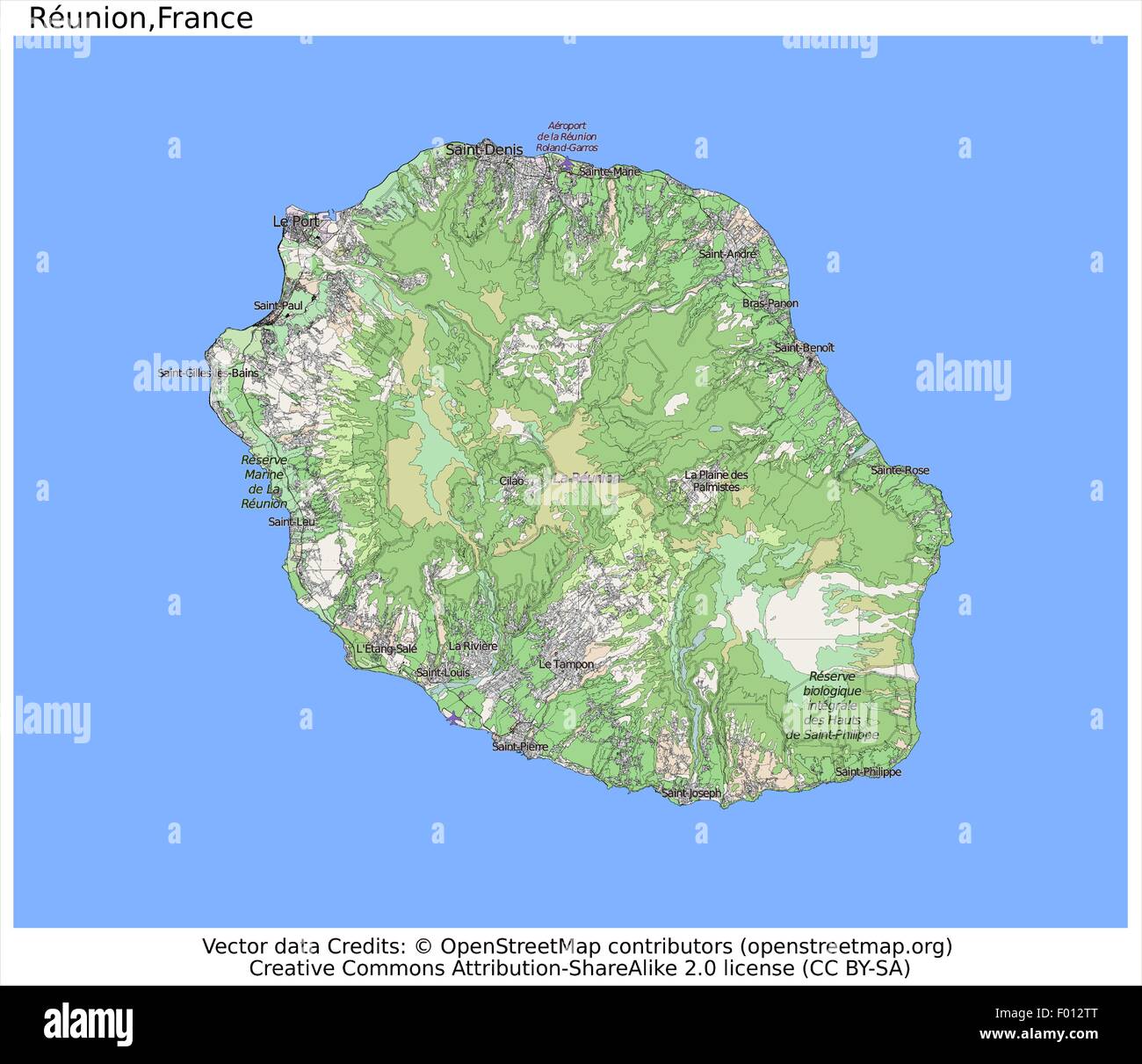 Reunion island aerial Banque d'images vectorielles - Alamy
