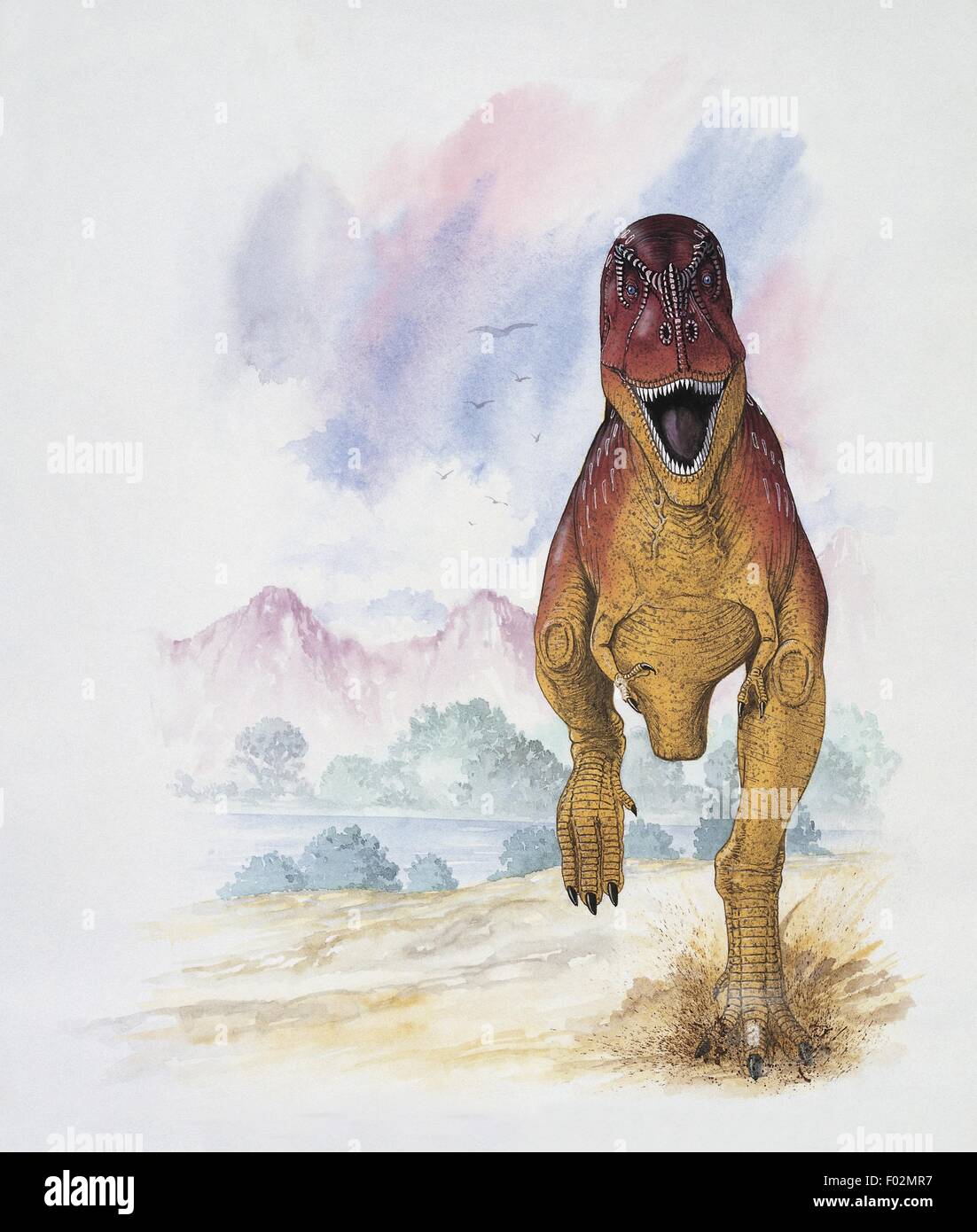 Paléozoologie - Crétacé - Dinosaures - Indosuchus (art par Graham ...