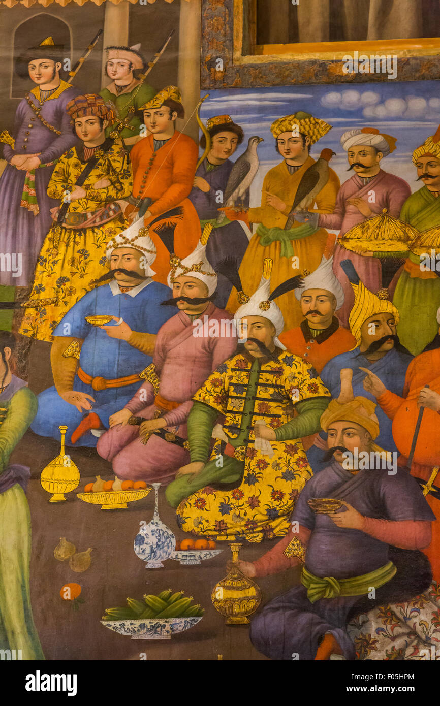 Détail de la peinture de Shah Tahmasp et l'empereur moghol Humayun ...