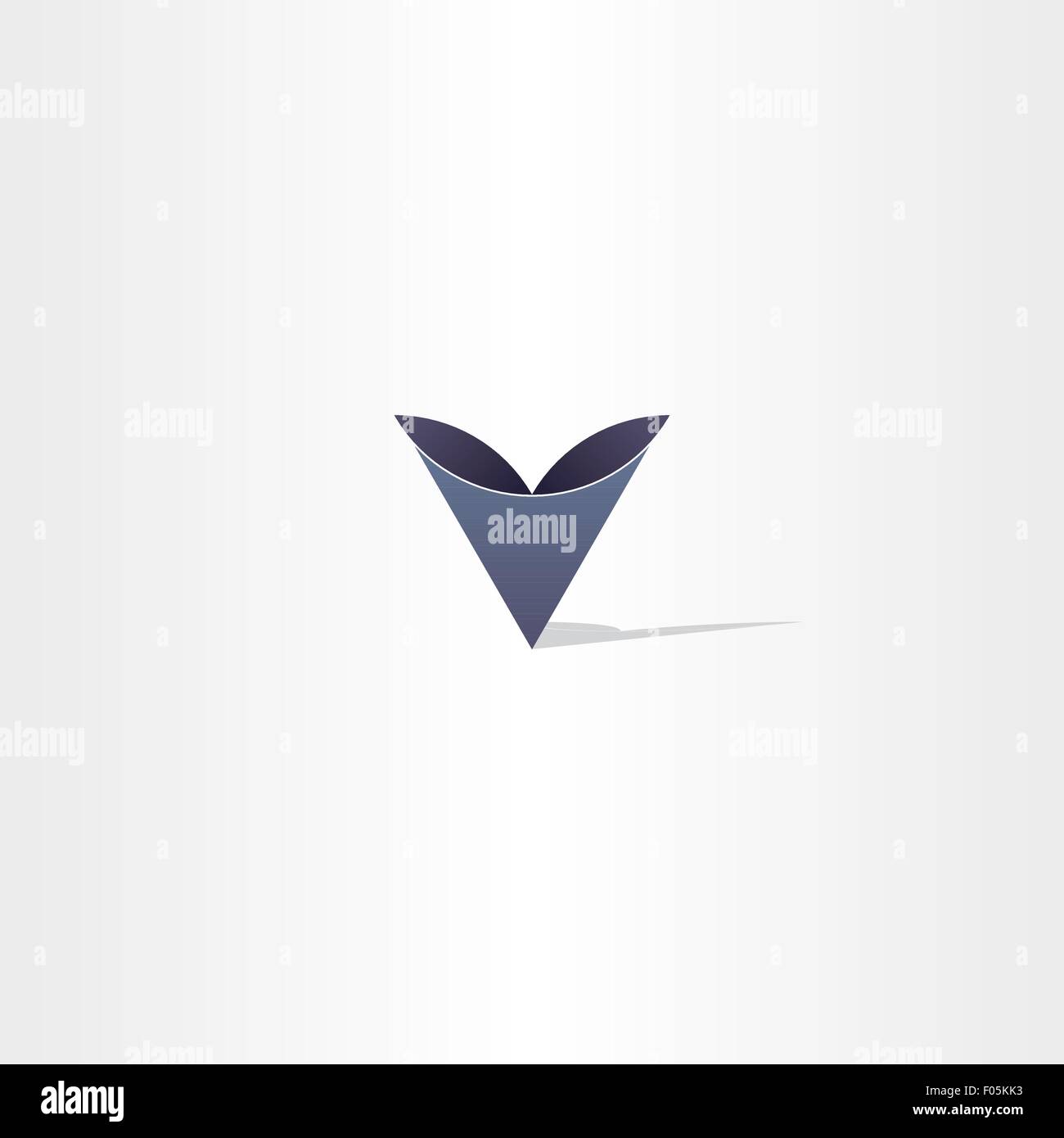 Deep blue abstract lettre symbole v logo emblème Image Vectorielle ...