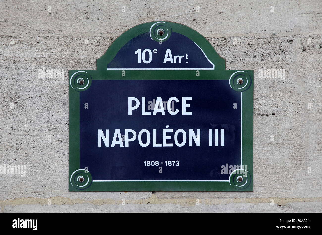 Plaque de rue Place Napoléon-III à Paris France Photo Stock - Alamy