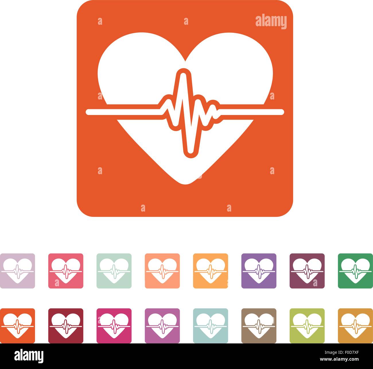 L'icône en forme de cœur. De la cardiologie et de l'électrocardiogramme ...