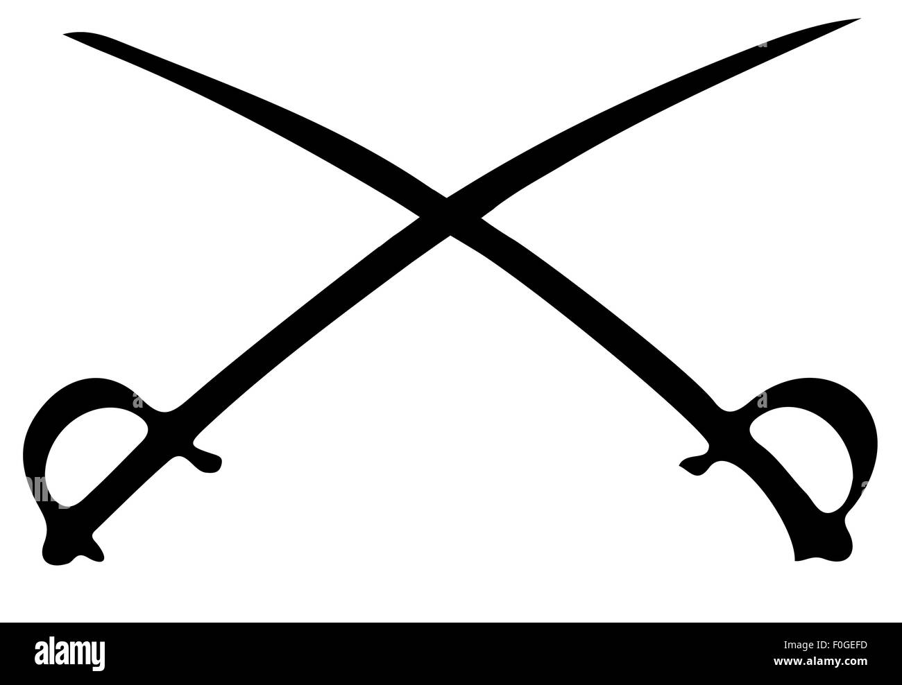 Silhouette sabre croisés comme utilisés sur les anciens drapeaux de ...