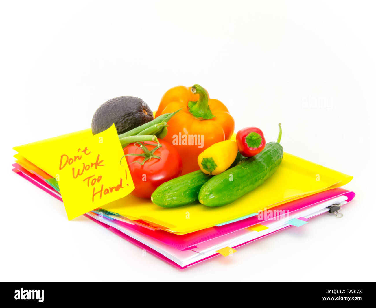 Présenter des légumes et des messages pour careing travail dur Photo ...
