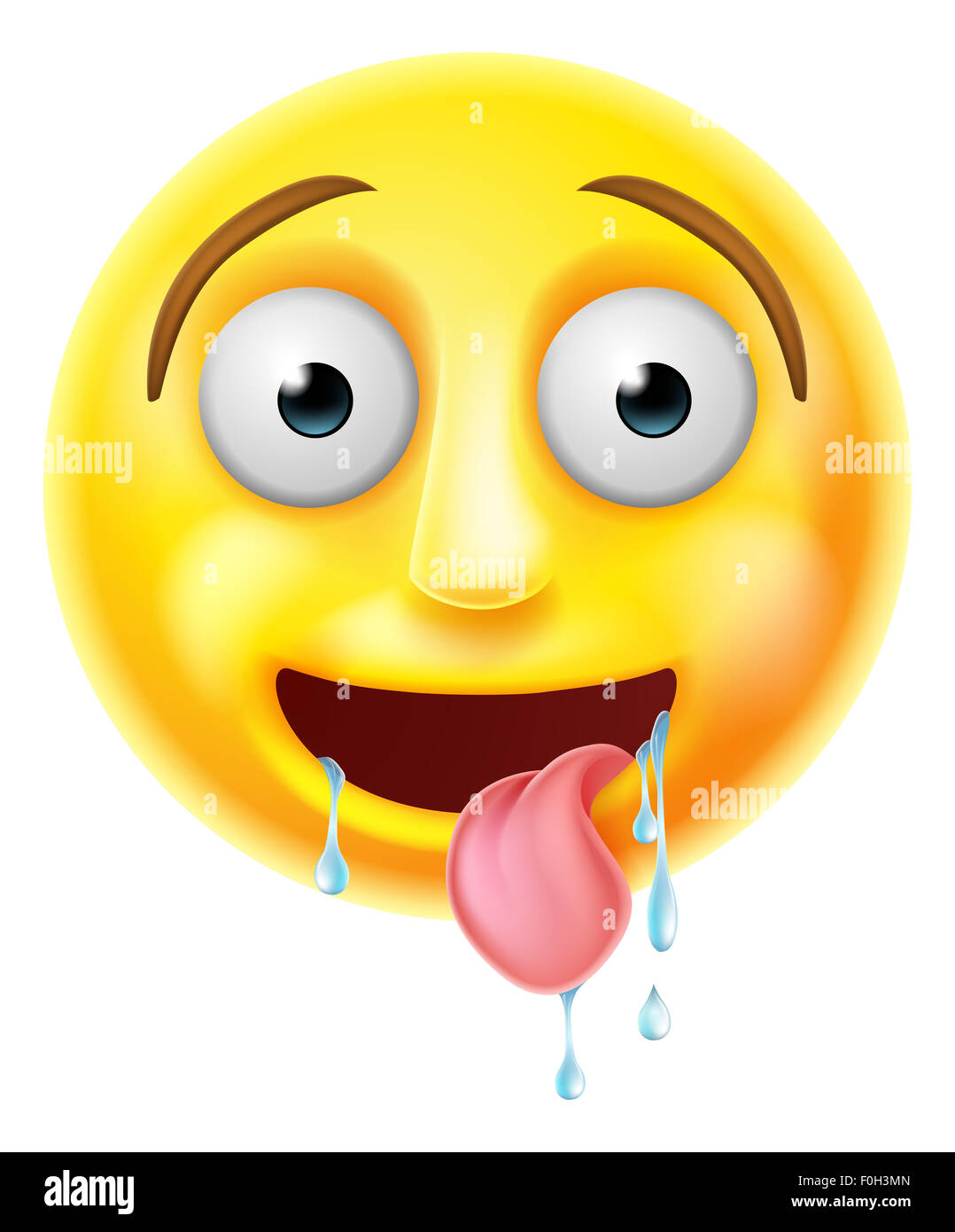 Un dessin animé émoticônes emoji de baver avec sa langue hanging out ...