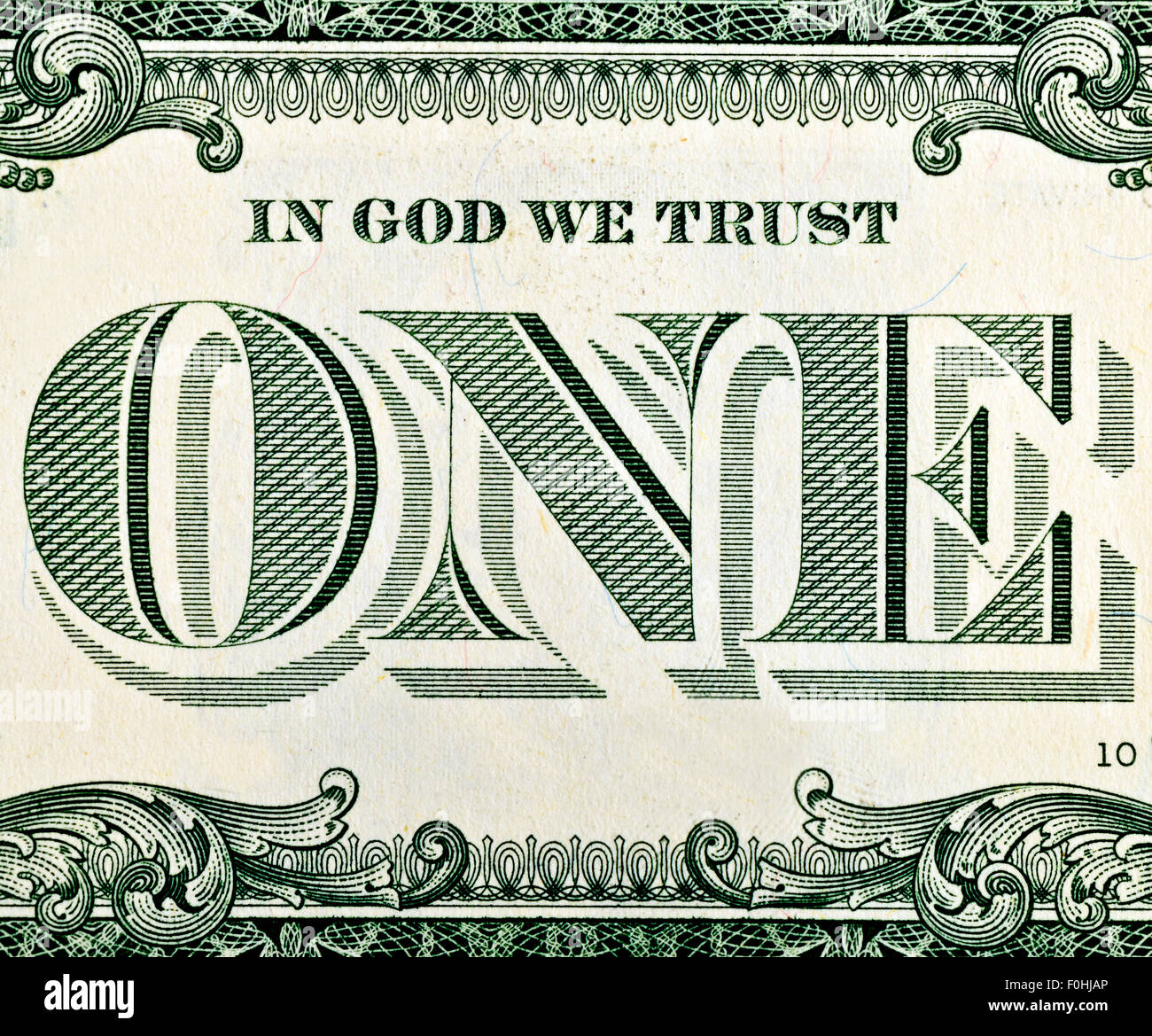 One dollar bill macro fragment Photo Stock - Alamy