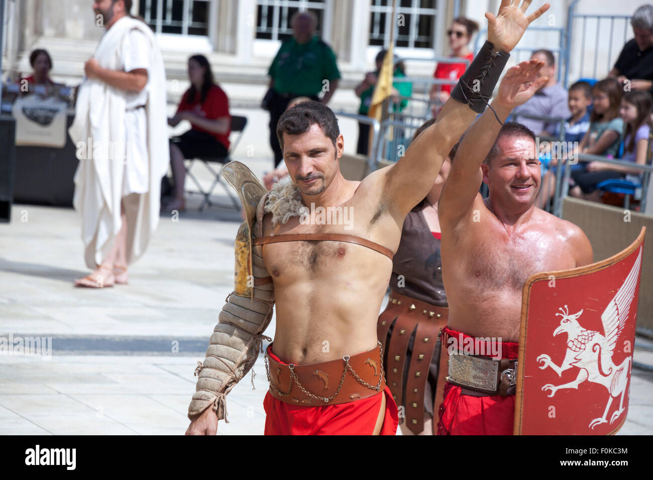 Gladiator battle reenactment Banque d'image et photos - Alamy