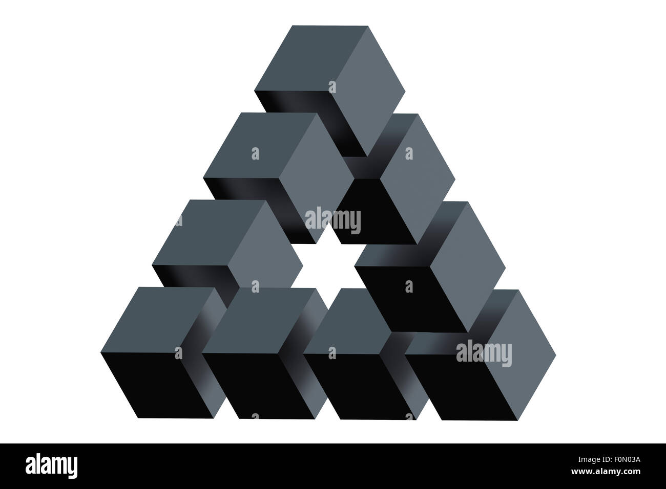 Impossible triangle optical illusion 3d Banque de photographies et d ...