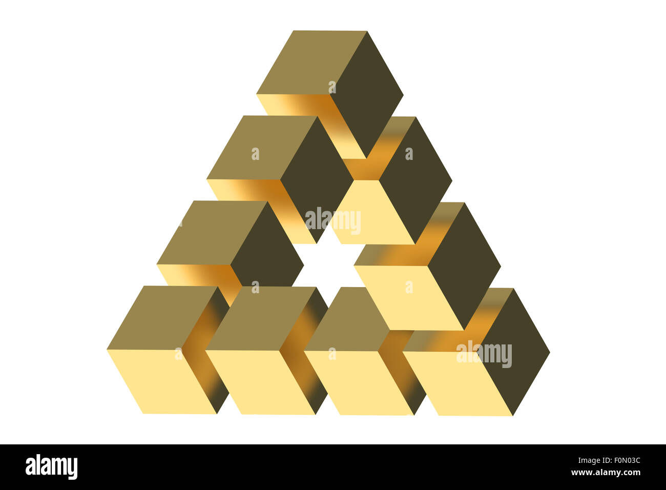 Impossible triangle optical illusion 3d Banque de photographies et d ...