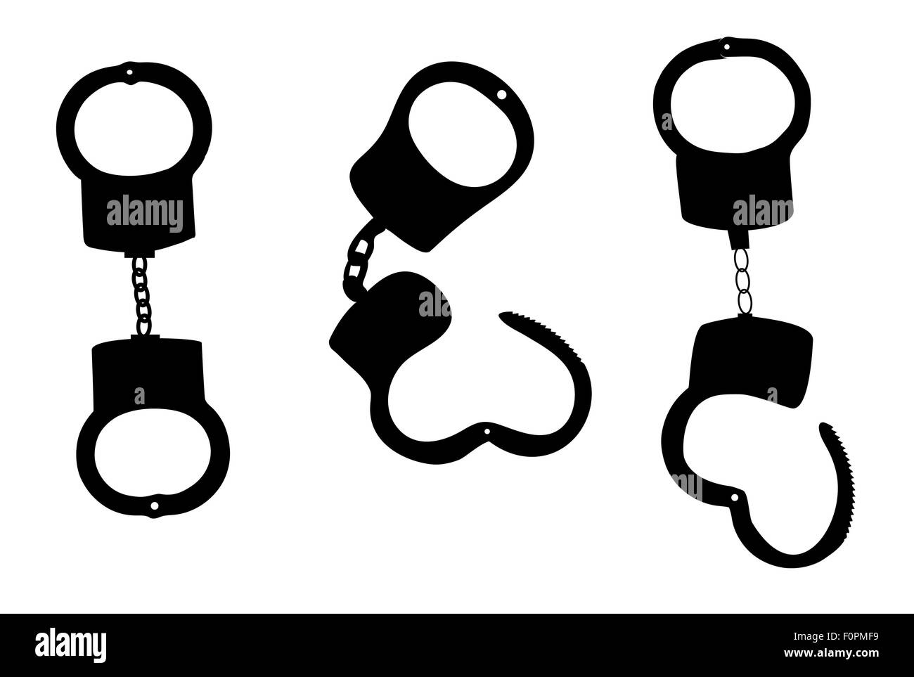 Silhouettes menottes Vector Illustration sur fond blanc Image ...